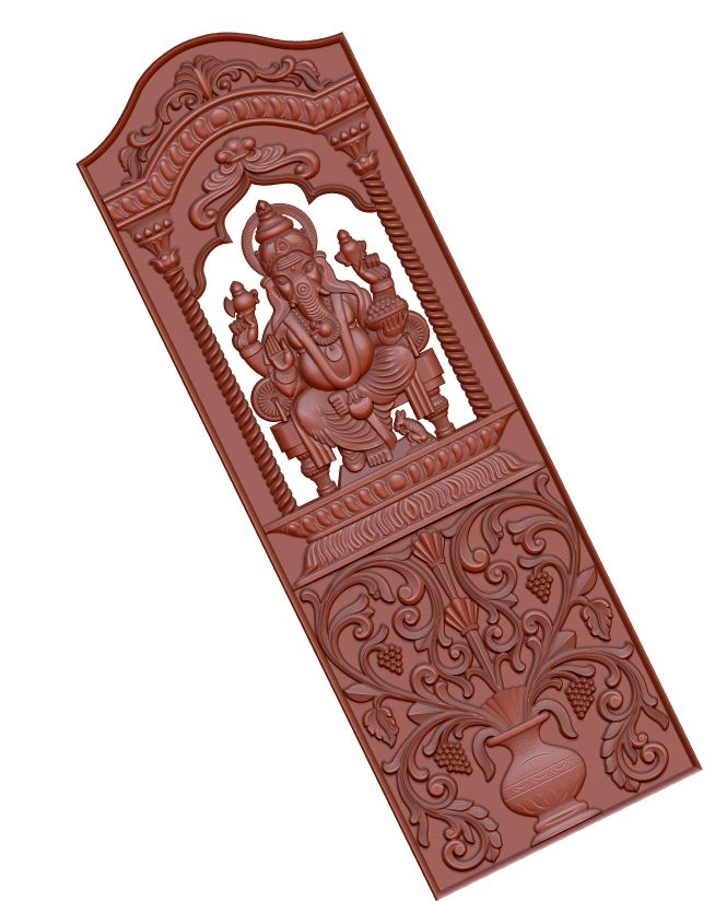Shri Ganeshah Door Design for cnc wood carving stl file free download ...